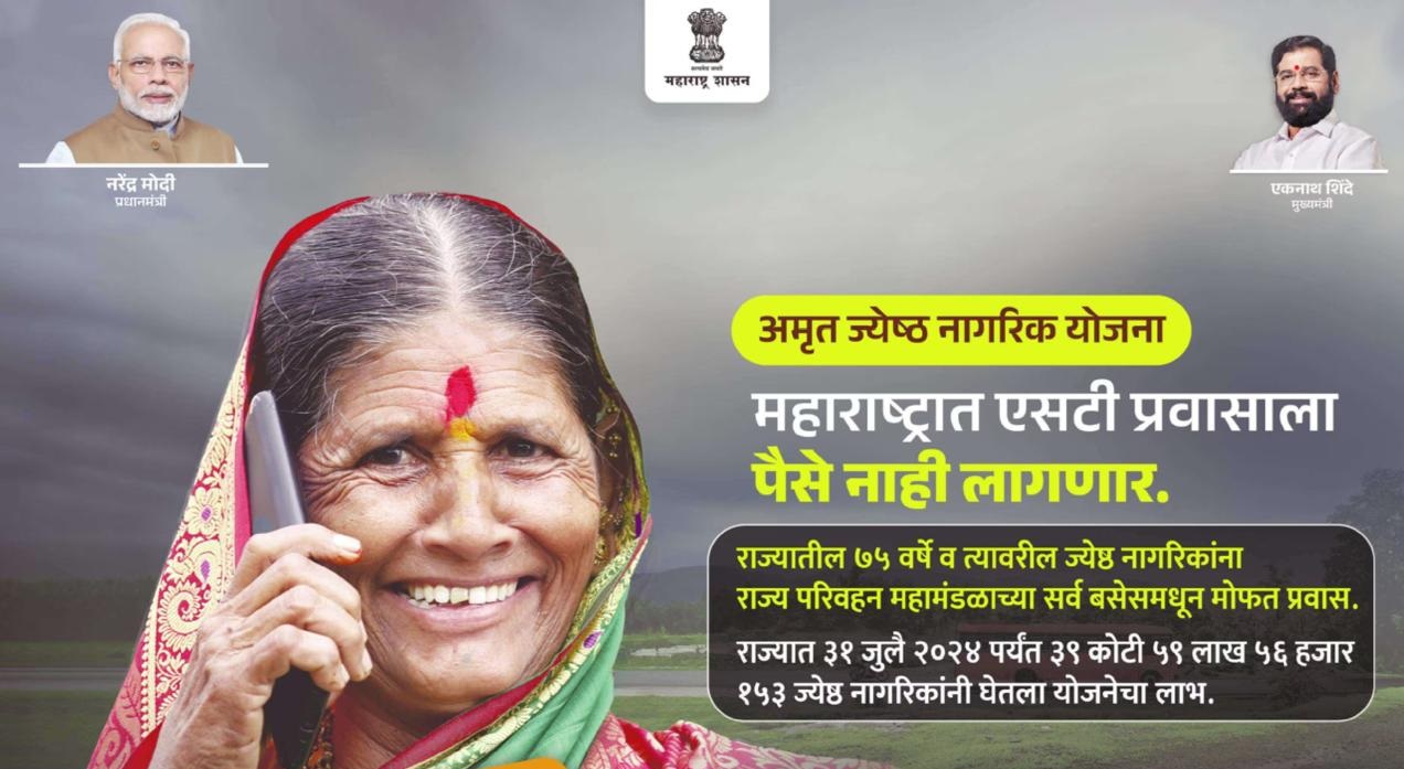 Amrut Jestha Nagarik Yojana 75 वर्षांवरील नागरिकांचा मोफत प्रवास